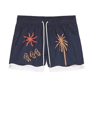 EDMMOND STUDIOS Resort Swim Shorts - Plain Navy