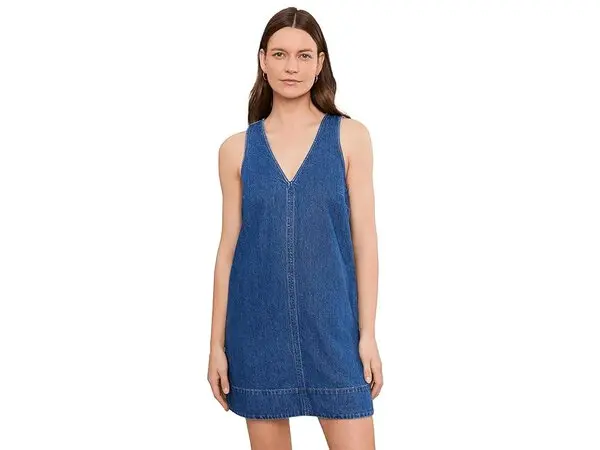 Madewell V-neck Denim Mini Dress - Blue