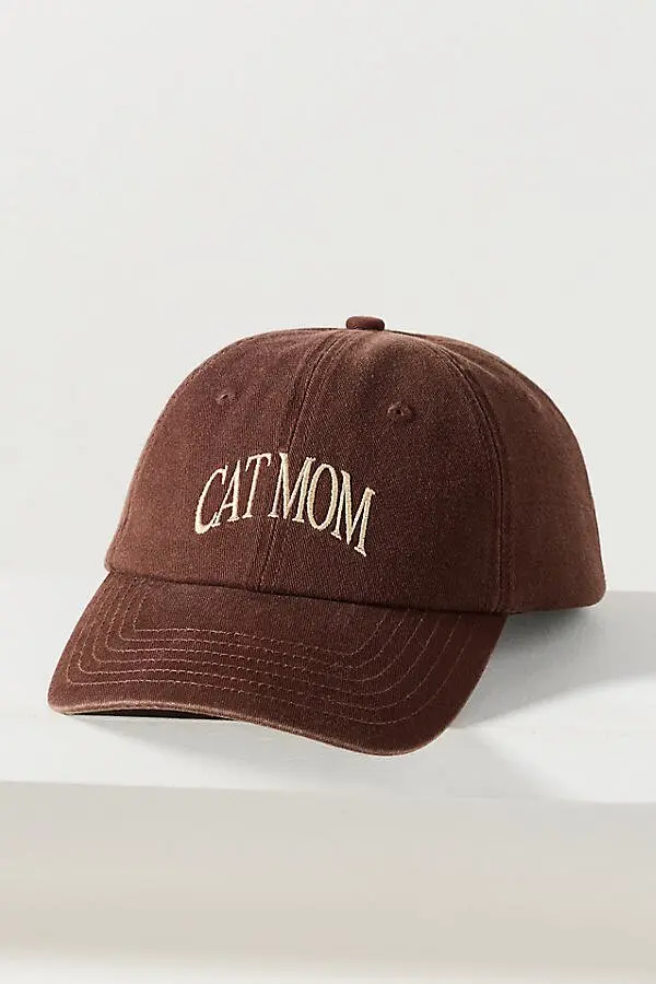 Anthropologie Embroidered Baseball Cap - Brown