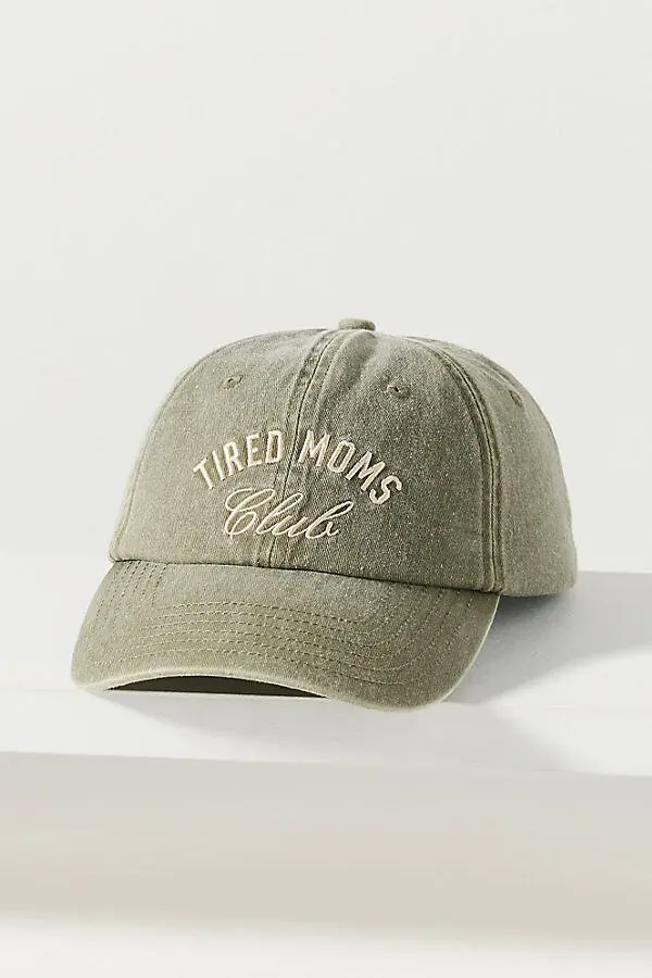 Anthropologie Embroidered Baseball Cap - Moss