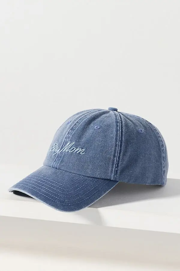 Anthropologie Embroidered Baseball Cap - Navy