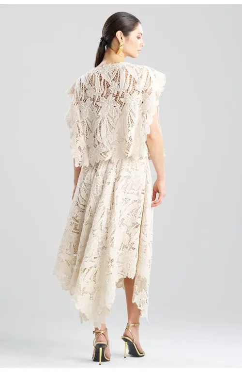 Natori Crochet Lace Square Neck Top