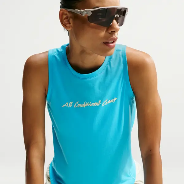 Nike Solar Chase" Dri-fit Trail Running Tank Top - Blue