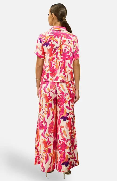 YUMI Abstract Floral Wide Leg Trousers