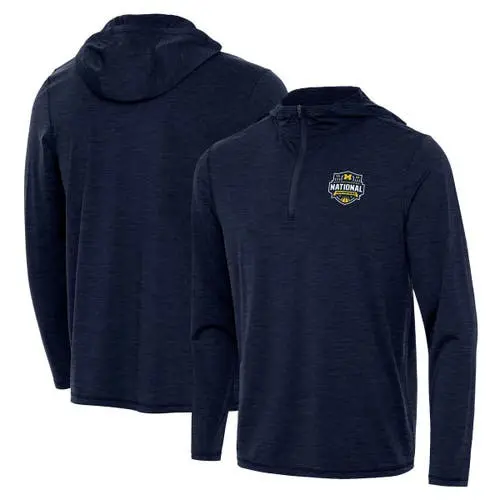 ANTIGUA Michigan Wolverines 2026 Ncaa Basketball National Champions Quarter-zip Hoodie - Navy