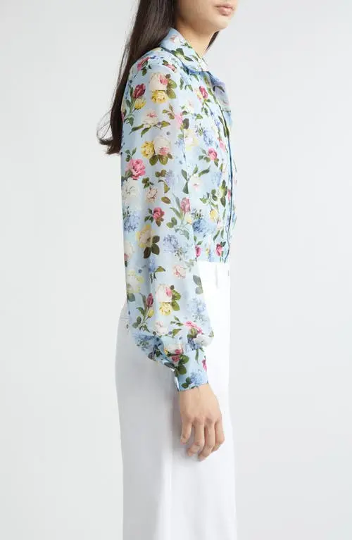 Carolina Herrera Isabella Floral Silk Crepe Button-up Shirt