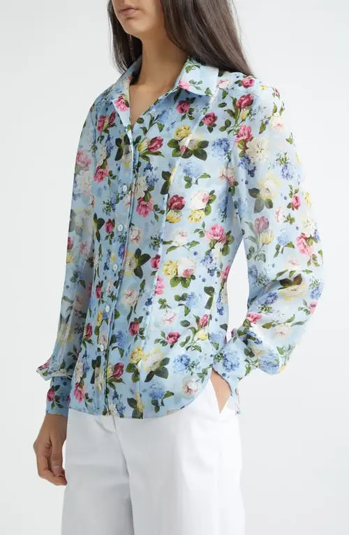 Carolina Herrera Isabella Floral Silk Crepe Button-up Shirt