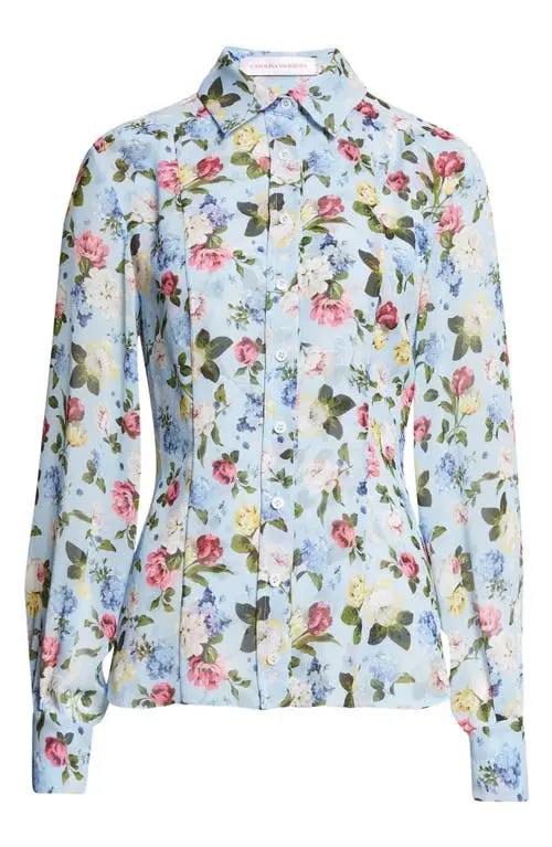 Carolina Herrera Isabella Floral Silk Crepe Button-up Shirt