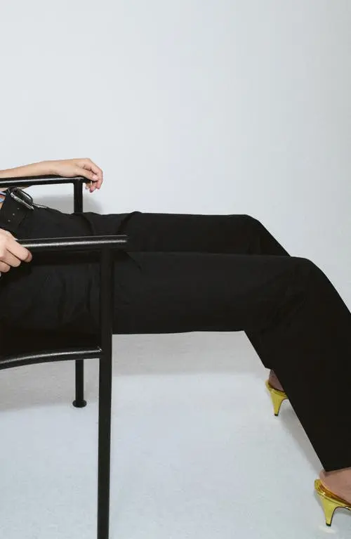 Mango Serin Stretch Cotton Flare Trousers