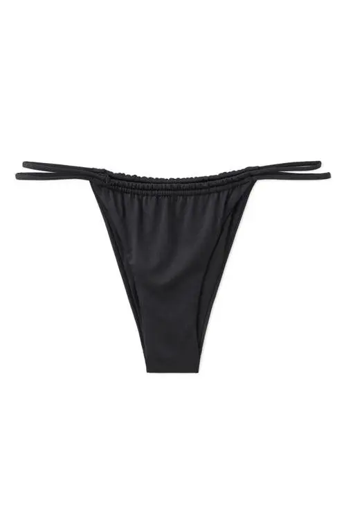 Mango Double Strap Bikini Bottoms - Black
