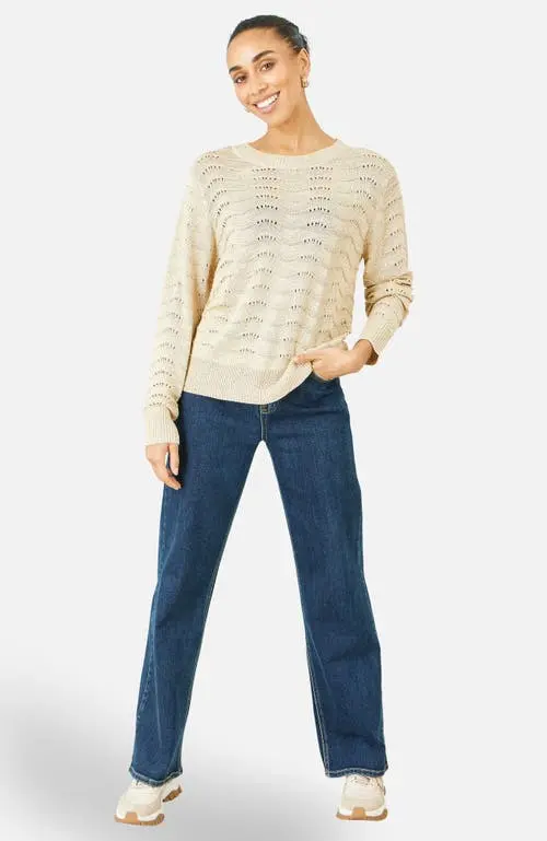YUMI Wave Metallic Thread Relaxed Jumper