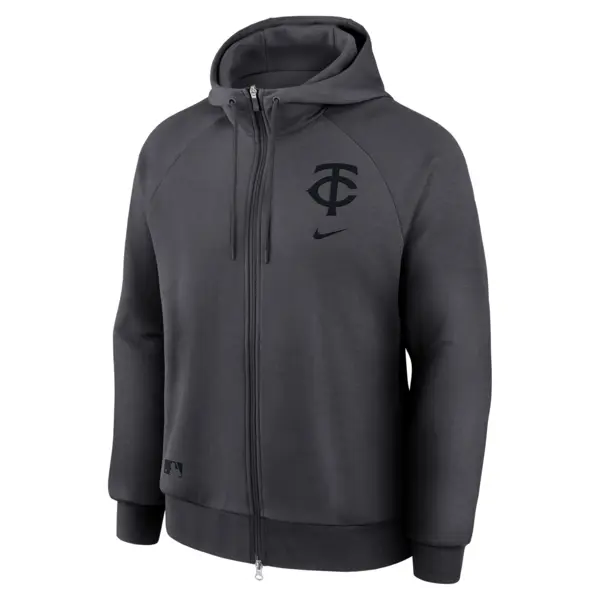 Nike Minnesota Twins Authentic Collection Dri-fit Mlb Full-zip Hoodie - Grey
