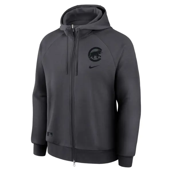 Nike Chicago Cubs Authentic Collection Dri-fit Mlb Full-zip Hoodie - Grey