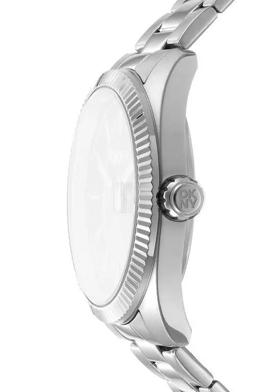Dkny Stainless Steel Bracelet Watch With Date Window - Black/silver