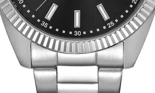 Dkny Stainless Steel Bracelet Watch With Date Window - Black/silver