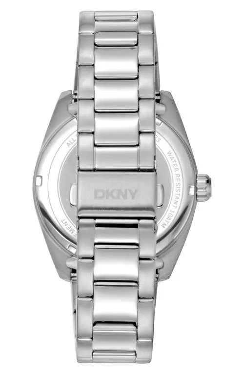 Dkny Stainless Steel Bracelet Watch With Date Window - Black/silver
