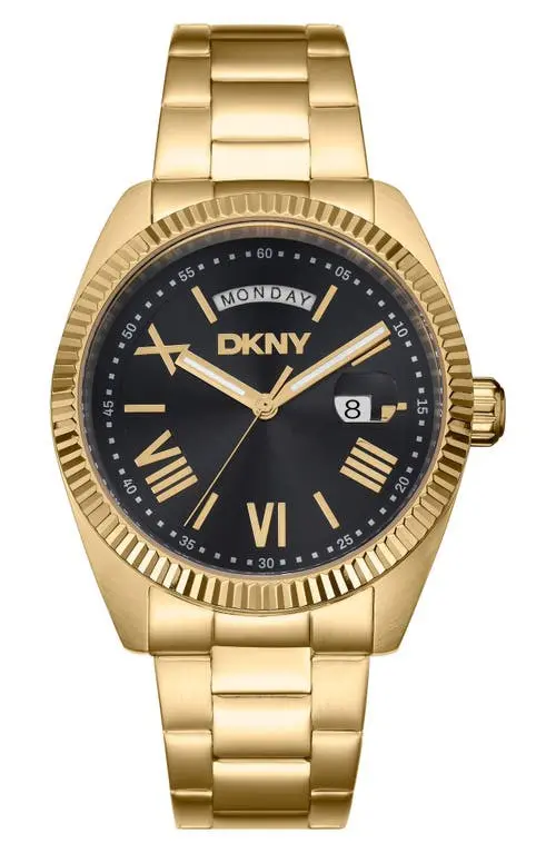 Dkny Day Date Bracelet Watch - Black