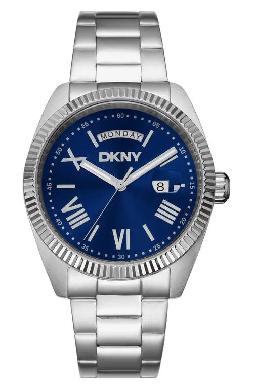 Dkny Day Date Bracelet Watch - Dark Blue