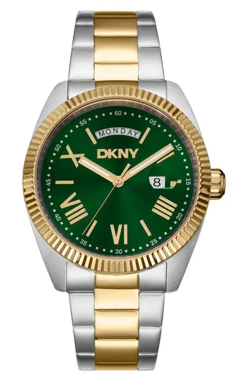 Dkny Day Date Bracelet Watch - Dark Green