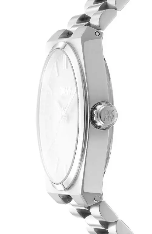 Dkny Two-tone Stainless Steel Bracelet Watch With Date Window - Light Blue