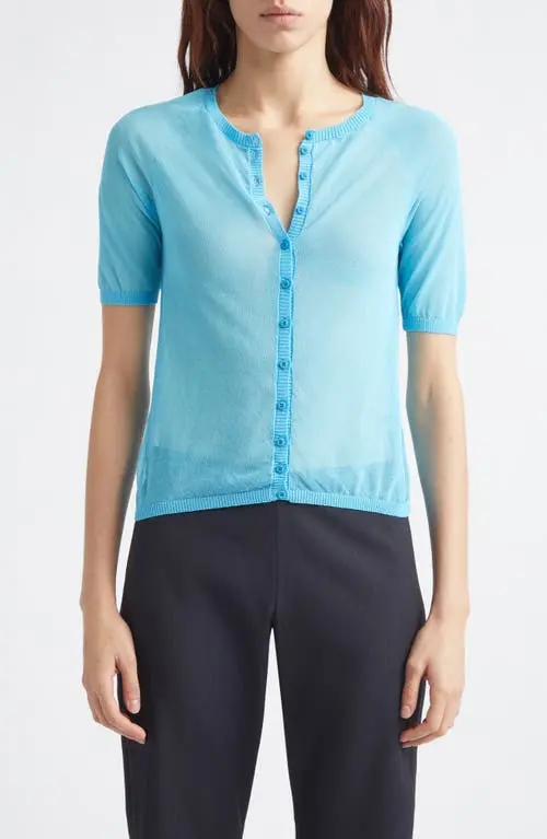 Paloma Wool Patinela Sheer Organic Cotton Blend Cardigan - Blue