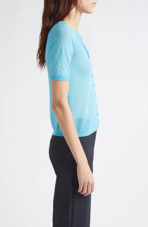 Paloma Wool Patinela Sheer Organic Cotton Blend Cardigan - Blue
