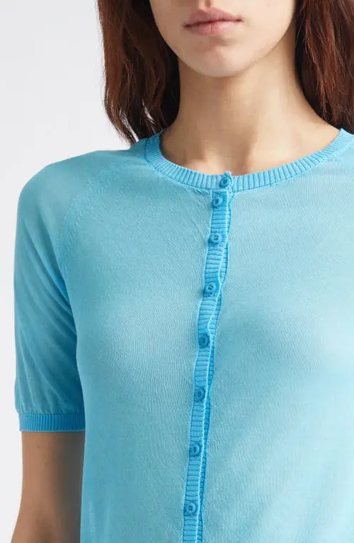 Paloma Wool Patinela Sheer Organic Cotton Blend Cardigan - Blue