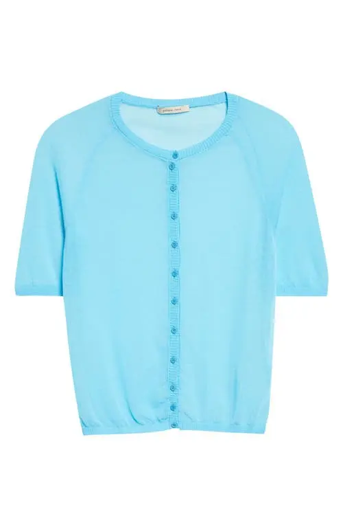 Paloma Wool Patinela Sheer Organic Cotton Blend Cardigan - Blue