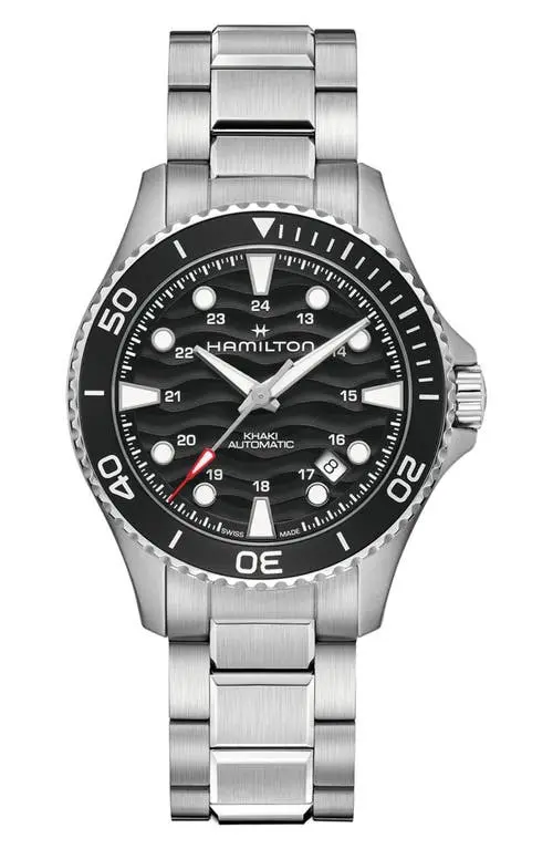 Hamilton Khaki Navy Scuba Automatic Stainless Steel Bracelet Watch - Black