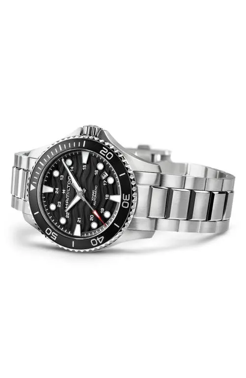 Hamilton Khaki Navy Scuba Automatic Stainless Steel Bracelet Watch - Black