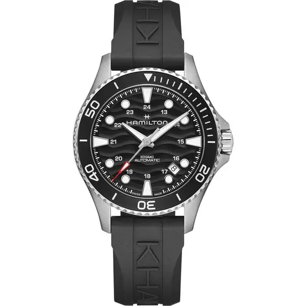 Hamilton Khaki Navy Scuba Automatic Rubber Strap Watch - Black