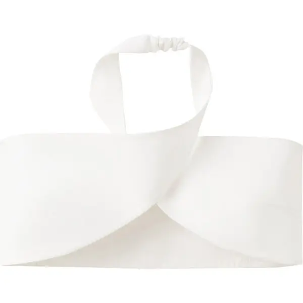 Mango Dario Halter Neck Crop Top - Off White