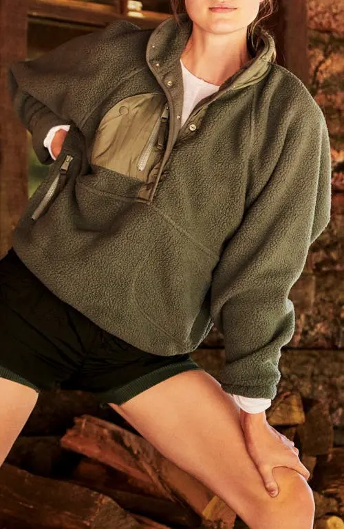 Free People Fleece Pullover - Dark Grey