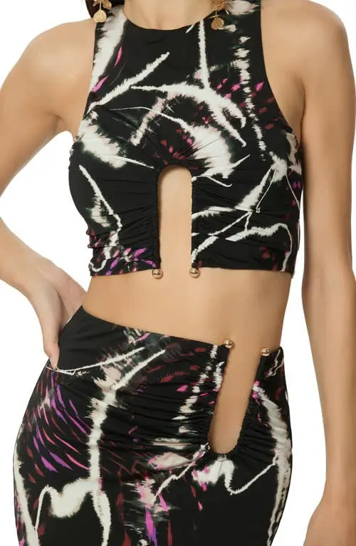 AFRM Saoirse Abstract Print U-ring Cropped Tank
