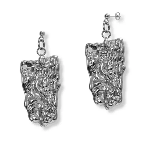 A WEATHERED PENNY Aster Sculptural Drop Earrings - Silver