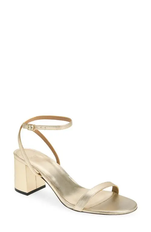 BOSS Cristas Leather Ankle Strap Sandal - Gold