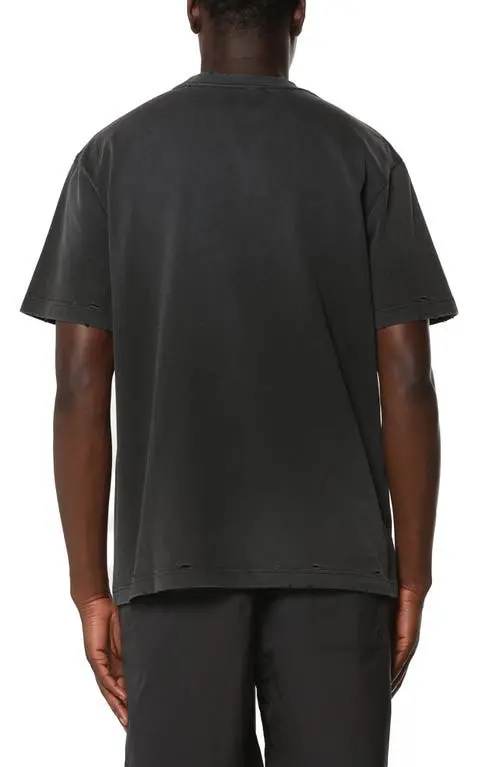 PURPLE BRAND Distressed Heavyweight Cotton Jersey Graphic T-shirt