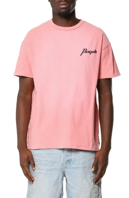 PURPLE BRAND Textured Inside Out Cotton Graphic T-shirt