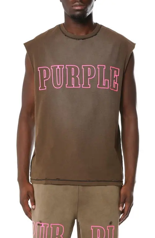 PURPLE BRAND Sleeveless Graphic T-shirt