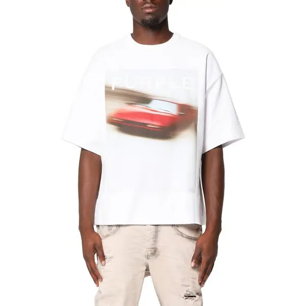 PURPLE BRAND Textured Cotton Jersey Graphic T-shirt