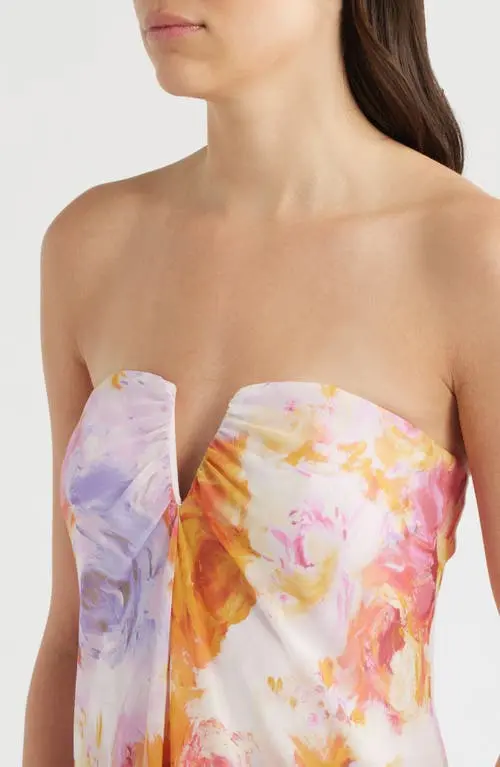 Parker Emerson Floral Strapless Maxi Dress