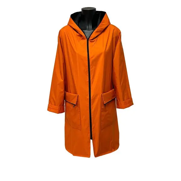 MAXJENNY Hooded Mid-length Rain Jacket