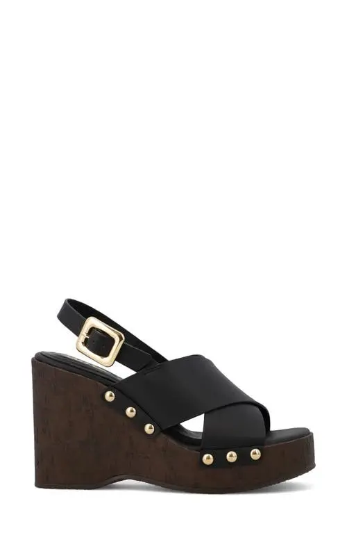 Mia Elleiana Wedge Sandal - Black