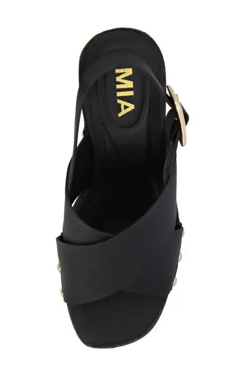 Mia Elleiana Wedge Sandal - Black