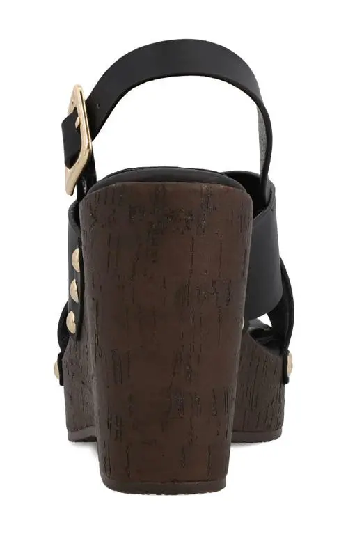 Mia Elleiana Wedge Sandal - Black
