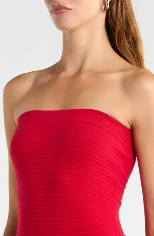 Line & Dot Arlo Strapless Stretch Cotton Tube Maxi Dress