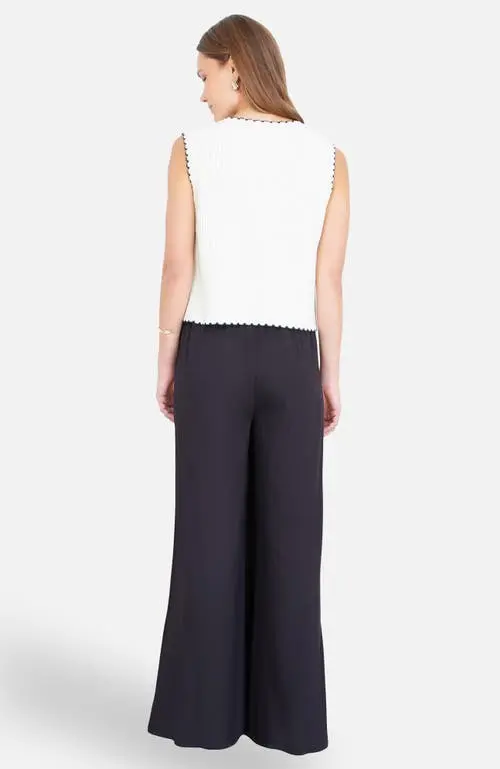 YUMI Knitted Bow Trim Waistcoat