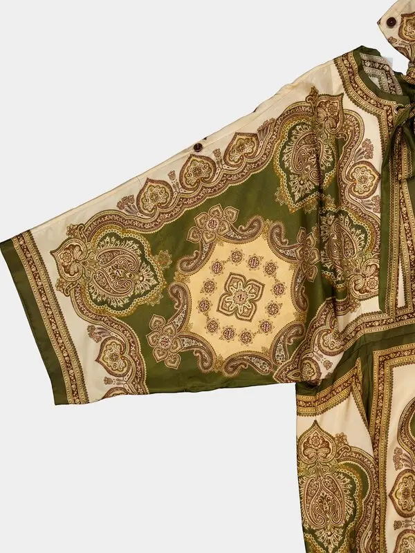 Zimmermann Olive Paisley Silk Tunic Midi Dress - Green