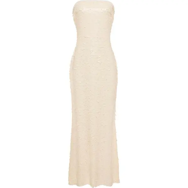 SIMONMILLER Strapless Teardrop Sequin Gown - Bone