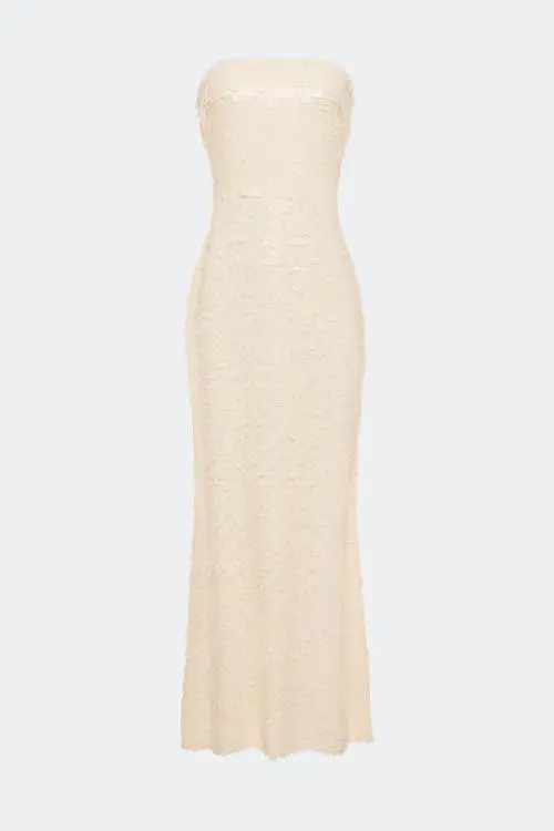 SIMONMILLER Strapless Teardrop Sequin Gown - Bone
